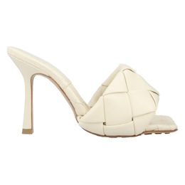 Bottega Veneta Slipper & Pantoletten - Lido Mule White - Gr. 37,5 (EU) - in Beige - f&uuml;r Damen