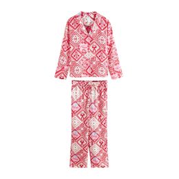 next Pyjama Damen Gr&ouml;&szlig;e XL himmelblau / rosa / rot / wollwei&szlig; Winterkleid