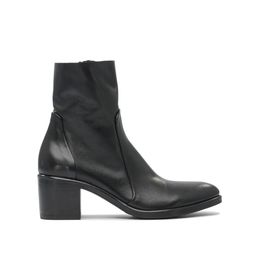 Strategia Stiefel - Black Leather Ankle Boots With Polished Finish - Gr. 41 (EU) - in Schwarz - f&uuml;r Damen