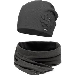 Vivisence Beanie '7010 Set' female Grey size Onesize