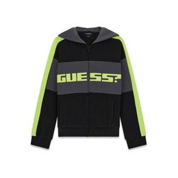 Guess Sweatjacke Jungen Gr&ouml;&szlig;e 146 grau / neongr&uuml;n / schwarz