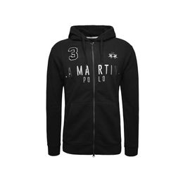 La Martina Zip-Up Hoodie 'Maf305' male Black size XXL