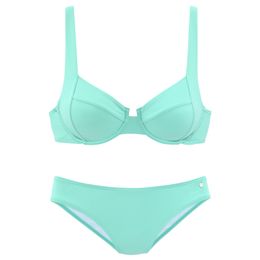 s.Oliver Damen B&uuml;gel-Bikini, blau, Gr. 38, unifarben, Recycling-Polyamid, Bikini-Sets, mit komfortablem Schnitt