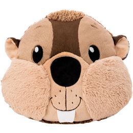 Nici Kinder Kuscheltier "Forest Friends, Kissen Biber Harry Woodsnacker fig&uuml;rlich 32x27 cm"braun, B:30cm H:11cm L:27cm, Pl&uuml;schfiguren, enth&auml;lt