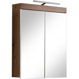 Spiegelschrank Welltime, B:60cm H:77cm T:17cm, wei&szlig;, Badezimmer, Schr&auml;nke, "Avena", Badezimmerschrank wahlweise mit Aufsatzleuchte - (B/T/H) 60/17/77