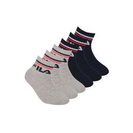 Fila M&auml;dchen Sneakersocken "Socken QUARTER JUNIOR SOCKS 6er Pack", Gr. 23, blau, Obermaterial: 80% Baumwolle CO. 18% Polyester PES. 2% Elasthan EL.,
