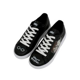 DOGO Damen Sneaker "Ace Low-Top Sneaker The Wise Owl Damen Sneaker", Gr. 37, gelb, Lederimitat, Schuhe, Handgefertigt