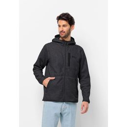 Jack Wolfskin Herren Fleecejacke "TANNENSPUR HOODED JKT M", schwarz, Gr. XXL, Obermaterial: 100% Polyester; Kontrast: 100% Polyamid ; Futter: 100%