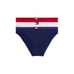 Damen Slip "3 PACK BIKINI (EXT.SIZES)", Tommy Hilfiger Underwear, Gr. Swei&szlig;, primary rot, preppy navy, Jersey, Obermaterial: 95% Baumwolle, 5%