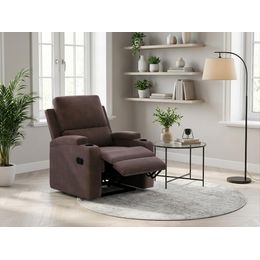 Relaxsessel Home Affaire, B:87cm H:105cm T:94cm, braun, 100% Polyester, Wohnzimmer, Sessel, "Napori", TV-Sessel, Kinosessel mit Relaxfunktion in 2