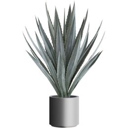 Kunstpflanze Creativ green, H:110cm, gr&uuml;n, Kunststoff, Kunstpflanzen, "Agave", im eleganten grauen Topf