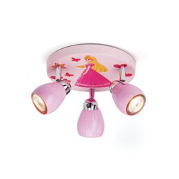 Brilliant LED Deckenstrahler "PRINCESS", 3, &Oslash; 31cm H: 11cm, rosa, Leuchten, Spotrondell rosa, 3 x GU10 max. 3W, 11cm H&ouml;he, schwenkbar, Metall