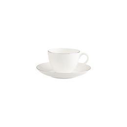 Villeroy & Boch VILLEROY & BOCH Tasse "Kaffeetasse mit Untertasse Anmut Platinum No.1 150 ml wei&szlig;", wei&szlig;, Trinkgef&auml;&szlig;e