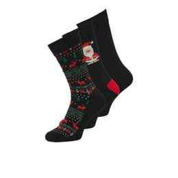 Jack & Jones JACK & JONES Herren Freizeitsocken "JACXMAS REINDEER SOCKS GIFTBOX"schwarz pack:schwarz, schwarz, Baumwollmischung, gemustert, Socken