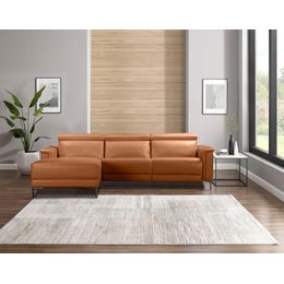 Ecksofa OTTO HOME, B:261cm H:97cm T:179cm, braun, Kunstleder 100% Polyurethan, Wohnzimmer, Sofas, "LUND, L-Form, 261cm, man. o. elektr. Relaxfunktion