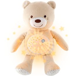 Chicco Kinder Kuscheltier "First Dreams Baby Bear, Beige", beige, Pl&uuml;sch, B:30cm H:37cm L:14cm, Pl&uuml;schfiguren, mit Lichtprojektion und Soundfunktion