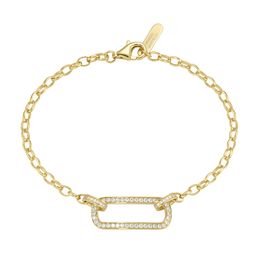 Damen Armband "mit Zirkonia, Silber 925", 19cm, Silber 925 (Sterlingsilber), gold, Giorgio Martello MILANO, Silber 925 (Sterlingsilber), Armb&auml;nder