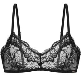 Dorina Damen Bralette "Origins", Gr. Mschwarz, Spitze, Obermaterial: 87% Polyamid, 13% Elasthan, BHs, durchgehende Spitze mit Spitzenbesatz an den