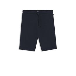BOSS Herren Pyjamahose "Rib Shorts", Gr. S, blau, Jersey, Obermaterial: 98% Modal, 2% Elasthan, unifarben, Hosen, mit feiner Struktur