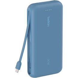 Belkin Powerbank "BOOST CHARGE 20K mit integriertem Kabel 20.000mAh", 7,4 V 20mAh, blau, Akkumulatoren