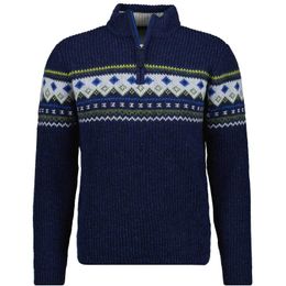 Ragman Herren Rundhalspullover, blau, Gr. XXL, 80% Wolle 20% Nylon, Pullover