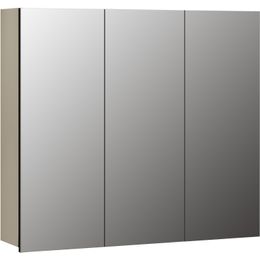 Spiegelschrank Welltime, B:90cm H:80cm T:20cm, grau, Schr&auml;nke, "Amrum", Spiegelschrank mit 3 Spiegelt&uuml;ren - (B/T/H) 90/20/80 cm