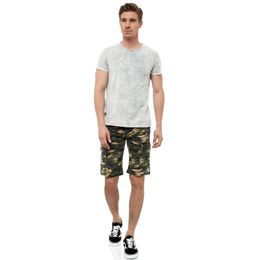 Rusty Neal Herren Shorts "Canyon", gr&uuml;n, Gr. L, mehrfarbig, 98% Baumwolle, 2% Elasthan, Hosen, in l&auml;ssigem Military-Style