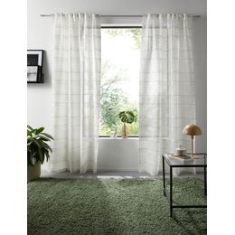 Gardine OTTO HOME "Sirii", beige, B:140cm H:175cm, Polyester, Polyester, Gardinen, Gardine, Halbtransparent, angenehme Haptik, mit Querstreifen, modern