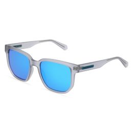 Calvin Klein Jeans CKJ22611S | Herren-Sonnenbrille | Fassung: Vollrand, Quadratisch, Kunststoff, Grau Matt | Glasfarbe: Blau