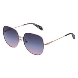 Kate Spade CHARLI/F/S | Damen-Sonnenbrille | Fassung: Vollrand, Geometrisch, Metall, Kupfer Silber | Glasfarbe: Grau Verlaufend Mehrfarbig