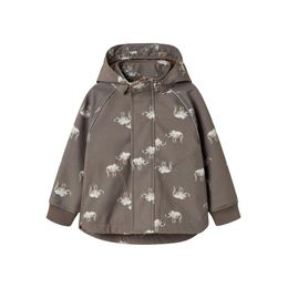 name it Funktionsjacke 'Alfa08' Jungen Gr&ouml;&szlig;e 92 mokka / khaki / pastellgr&uuml;n