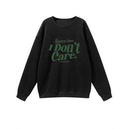 Gorhey Sweater 'Women's Crew Neck Oversized Sweatshirt with Slogan Print' female Black size XL