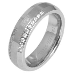 Adelia&acute;s ADELIA ́S Fingerring "Damen Ring aus Edelstahl mit Strass Steinchen", 52, Edelstahlsilber, Edelstahl, Fingerringe, Ein Geschenk, das Freude macht