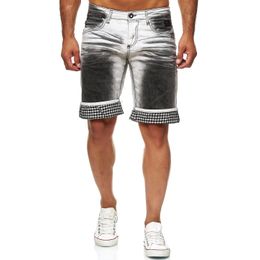 Rusty Neal Herren Shorts "Devine", grau, Gr. XL, mehrfarbig, 98% Baumwolle, 2% Elasthan, Hosen, mit aufwendiger Kontrastwaschung