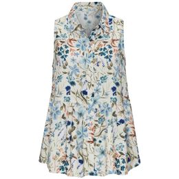 Buffalo Damen Blusentop, blau, Gr. 40, bedruckt, gebl&uuml;mt, Web, Obermaterial: 100% Viskose, Blusen, mit Blumendruck, Sommertop, modisch