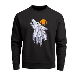 Neverless Sweatshirt 'Polygon Wolf' male Black size 3 XL