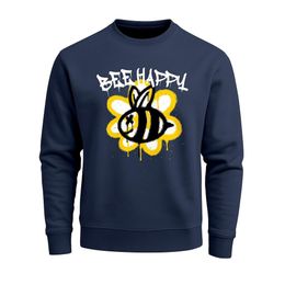 Neverless Sweatshirt 'Bee Happy' male Blue size XL