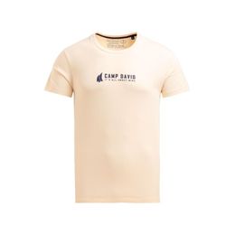 CAMP DAVID T-Shirt mit Label Prin Herren Gr&ouml;&szlig;e S beige