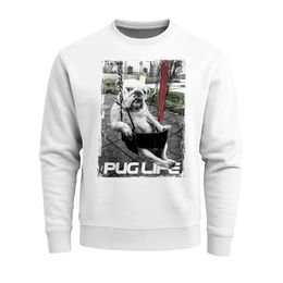 Neverless Sweatshirt 'Pug Life' male White size L