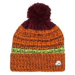 GUGGEN Mountain Beanie 'M&uuml;tze K109 Winterm&uuml;tze mit Bommel und leichtem Fleecefutter' female Orange size Onesize