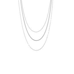 Hey Happiness Necklace 'Fine Triple Layer' female Silver size Onesize