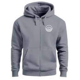 Neverless Zip-Up Hoodie 'Mountain' male Grey size M