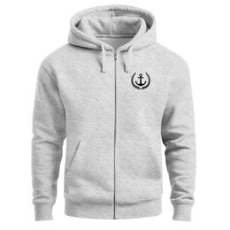 Neverless Zip-Up Hoodie 'Anker Captain' male Grey size XXL