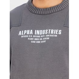 Alpha Industries Sweatshirt Herren Gr&ouml;&szlig;e XL dunkelgrau / rot / wei&szlig;