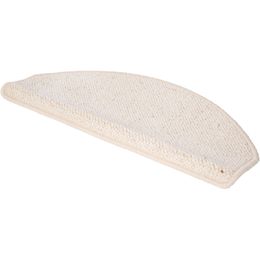 Stufenmatte ANDIAMO, B:28cm H:5mm L:65cm, beige, Schurwolle, Teppiche, "Sheffield, Made in Poland", melierte Berber-Optik, selbstklebend, Set mit 2