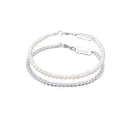 Kuzzoi Bracelet 'Perle' male Silver, White size 21