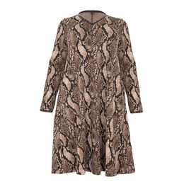 Yoek Kleid Damen Gr&ouml;&szlig;e 42/44 beige / braun / dunkelbraun / schwarz Winterkleid