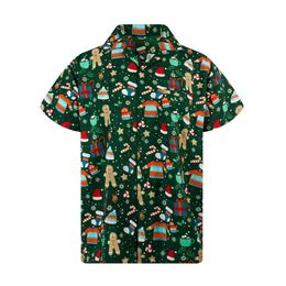 King Kameha Button Up Shirt 'Christmas Gingerbread' male Green size XL