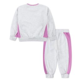 Nike Sportswear Jungen Jogginganzug "NKN FT COLOR BLOCKED CREW SET"birch heather, Gr. 122, angeraute Sweatware, Obermaterial: 60% Baumwolle, 40%