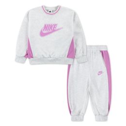 Nike Sportswear Jungen Jogginganzug "NKN FT COLOR BLOCKED CREW SET"birch heather, Gr. 116, Obermaterial: 60% Baumwolle, 40% Polyester, Sportanz&uuml;ge,